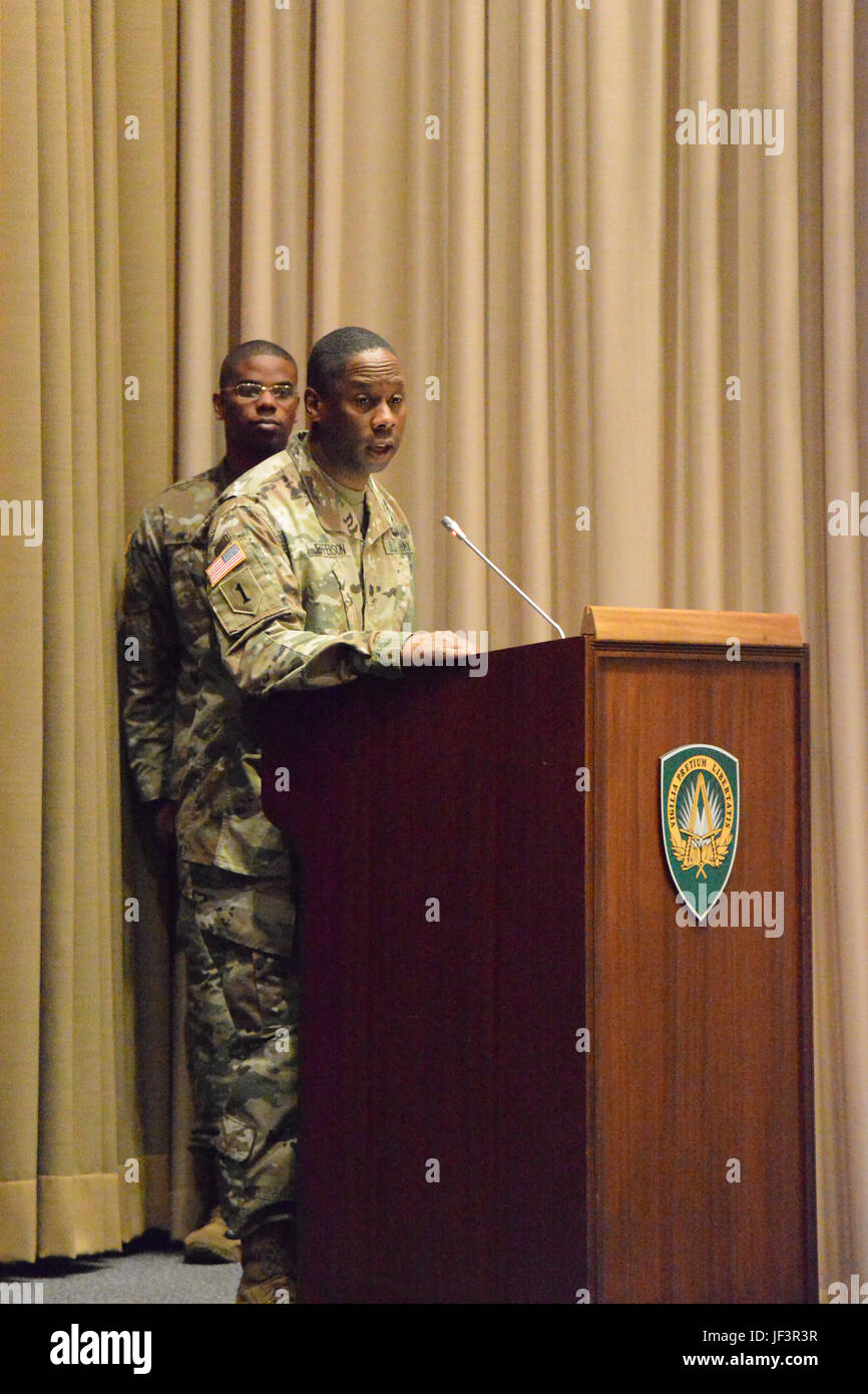 U.S. Army Lt. Col Frank E. Jefferson (incoming Commander), relates his ...