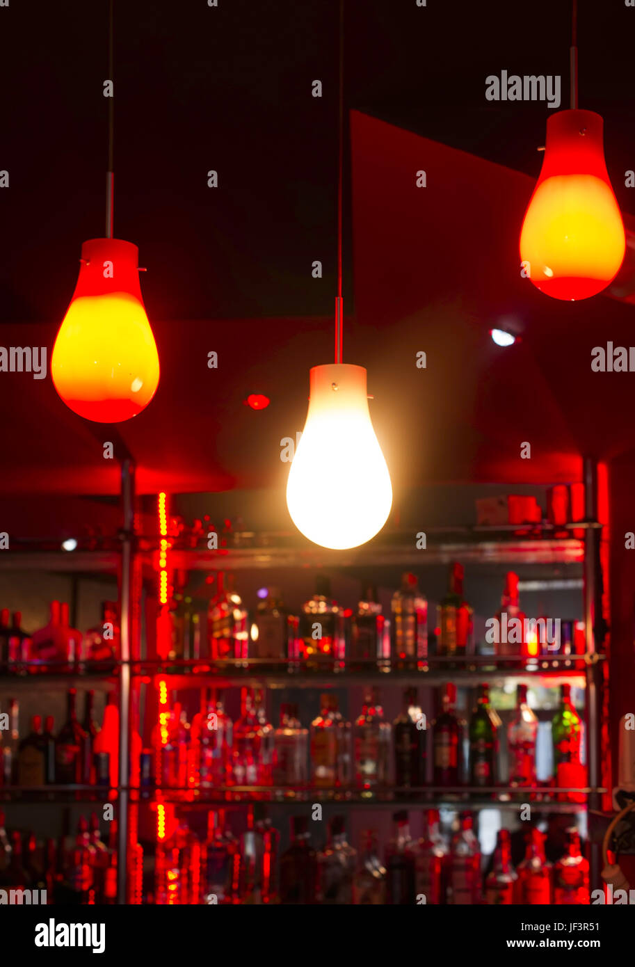 Lamps in a night bar Stock Photo - Alamy