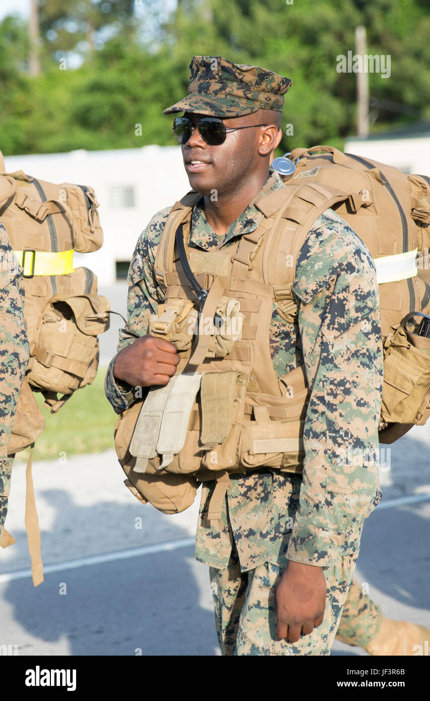 U.S. Marines and Sailors with Headquarters Battalion, 2d Marine ...