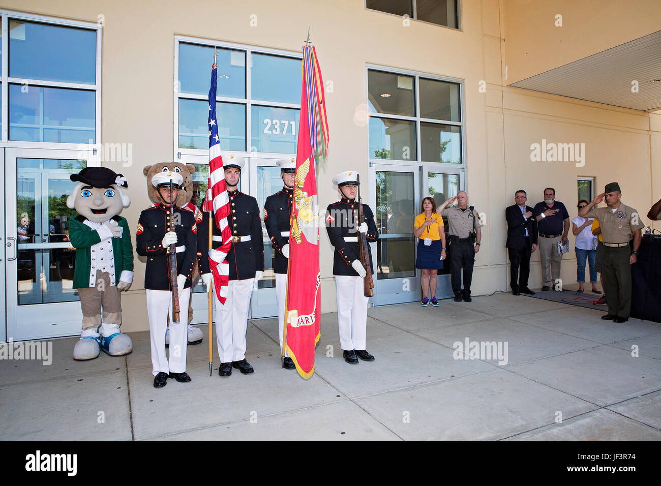 Marine Corps Base Quantico Ceremonial Platoon Color Guard, presents the ...