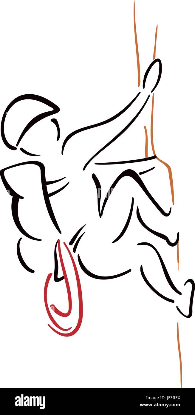 Climber on mountain wall Stock Vector Images - Alamy