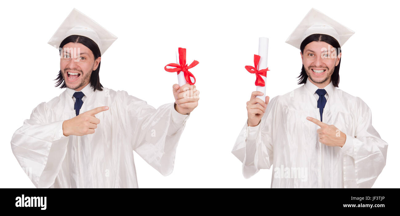 Young man ready for university graduation Stock Photo - Alamy