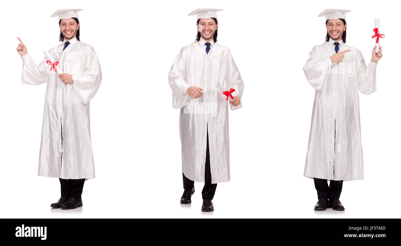 Young man ready for university graduation Stock Photo - Alamy