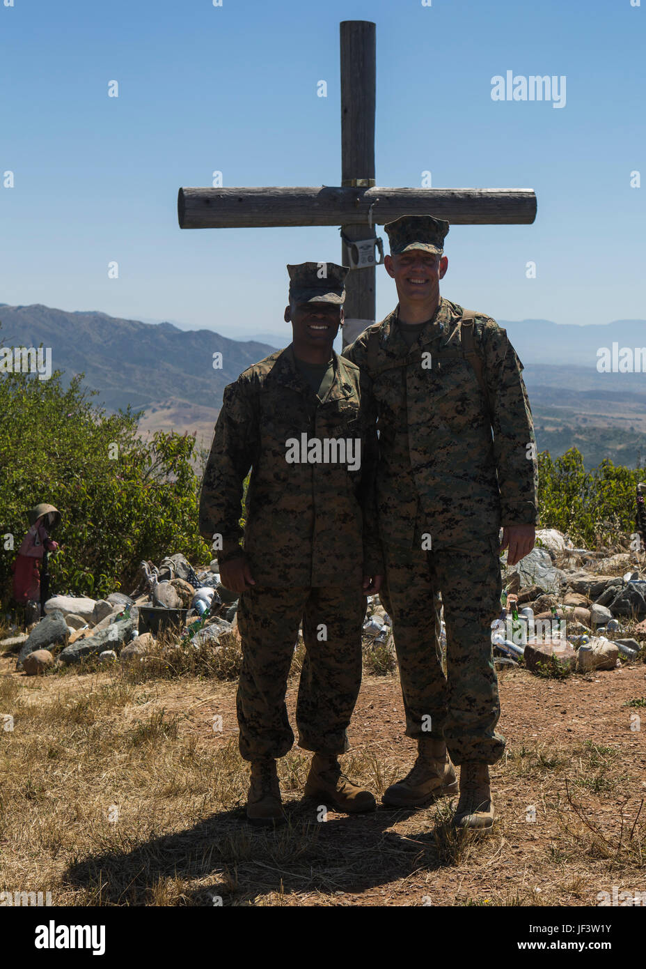 U.S. Marine Sgt. Maj. Terrence Whitcomb, left, and Col. Christopher ...