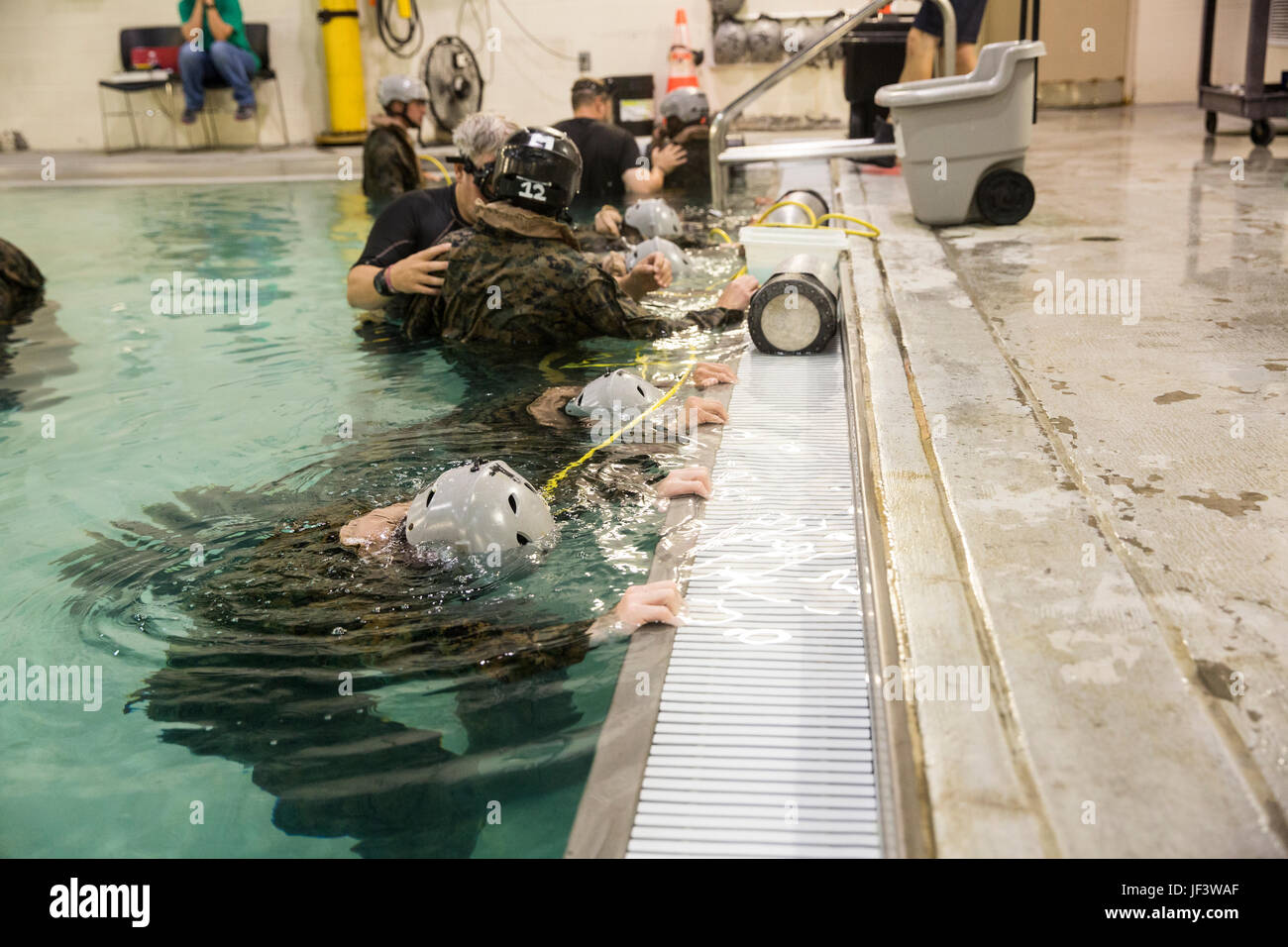 Marines familiarize their bodies with being underwater and breathing ...