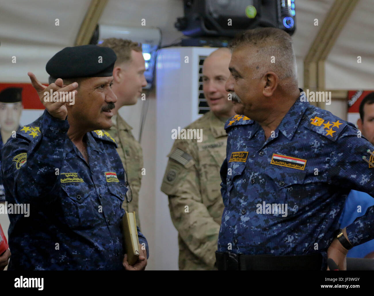 Iraqi federal police leaders discuss future plans during a key leader ...