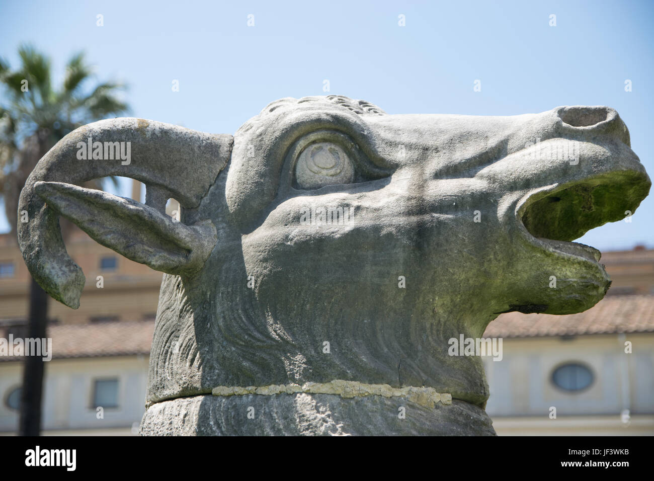 Ancient statue of goat in baths of Diocletian (Thermae Diocletiani) in ...