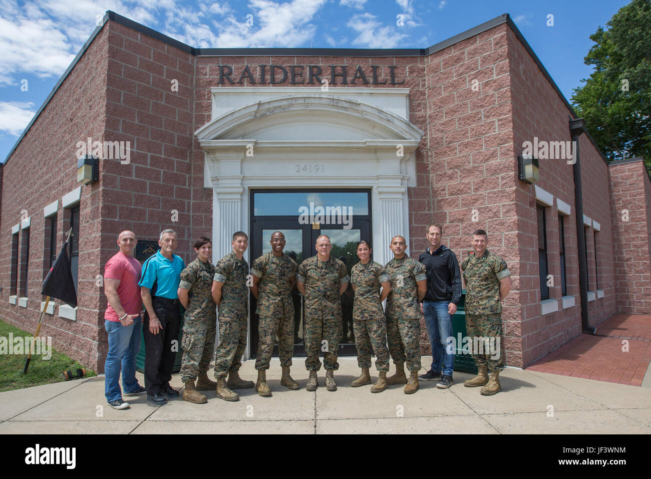 Marines at Raider Hall, Marine Corps Base Quantico, participate in a ...