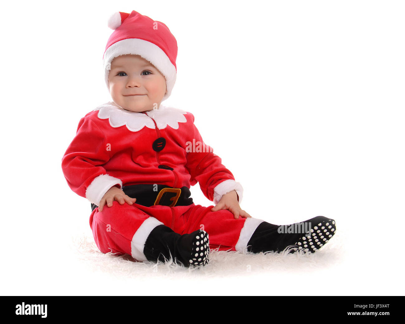 little boy with Santa costume Stock Photo - Alamy