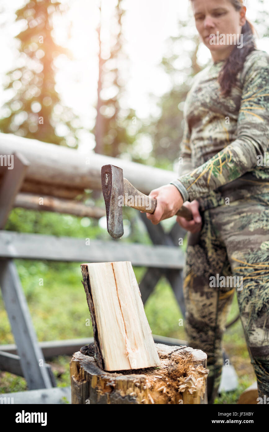Chopping wood scandinavia hi-res stock photography and images - Alamy