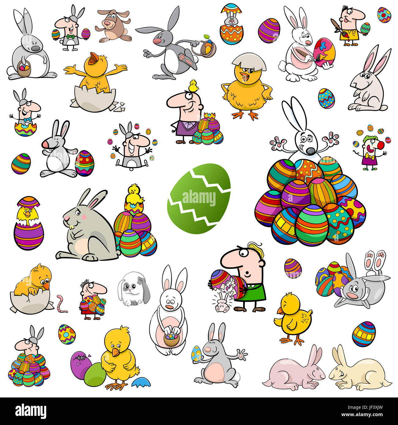 big easter cartoon collection Stock Photo - Alamy