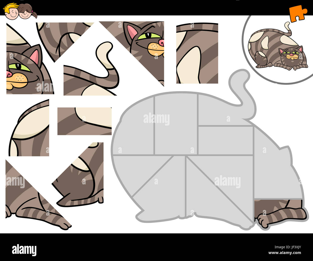 Cartoon cat jigsaw puzzle game hi-res stock photography and images - Alamy