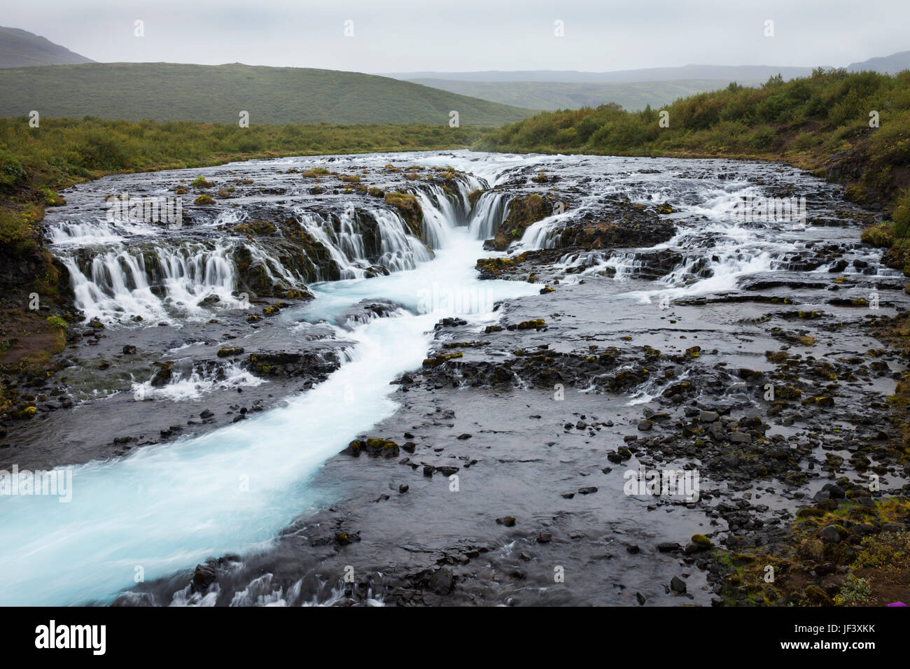 Small waterfall on river Stock Photo - Alamy