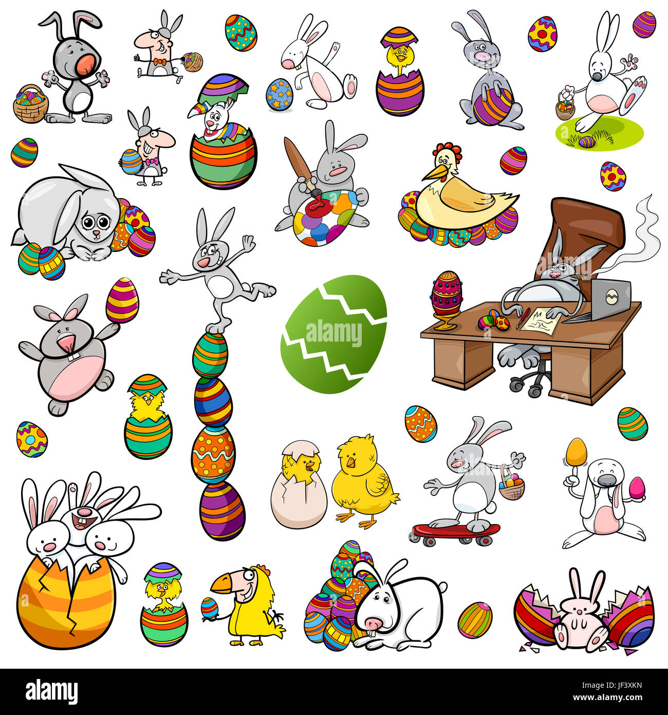 easter characters cartoon set Stock Photo - Alamy