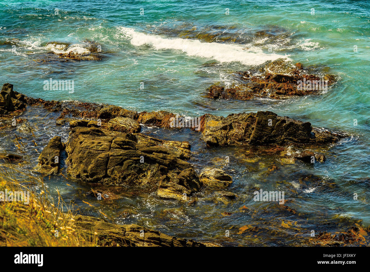 All shades of blue of the Pacific ocean. The Australian coast Stock ...