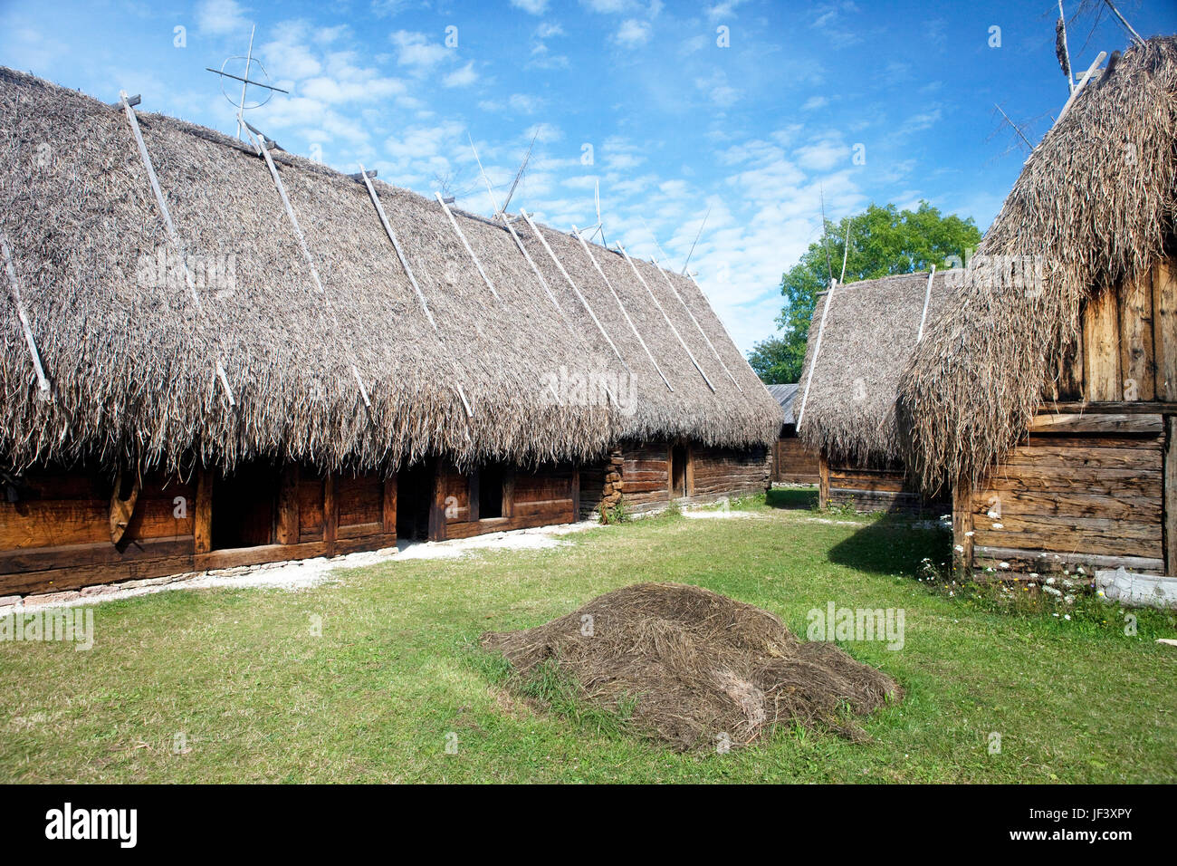 Old wooden houses thatched hi-res stock photography and images - Alamy