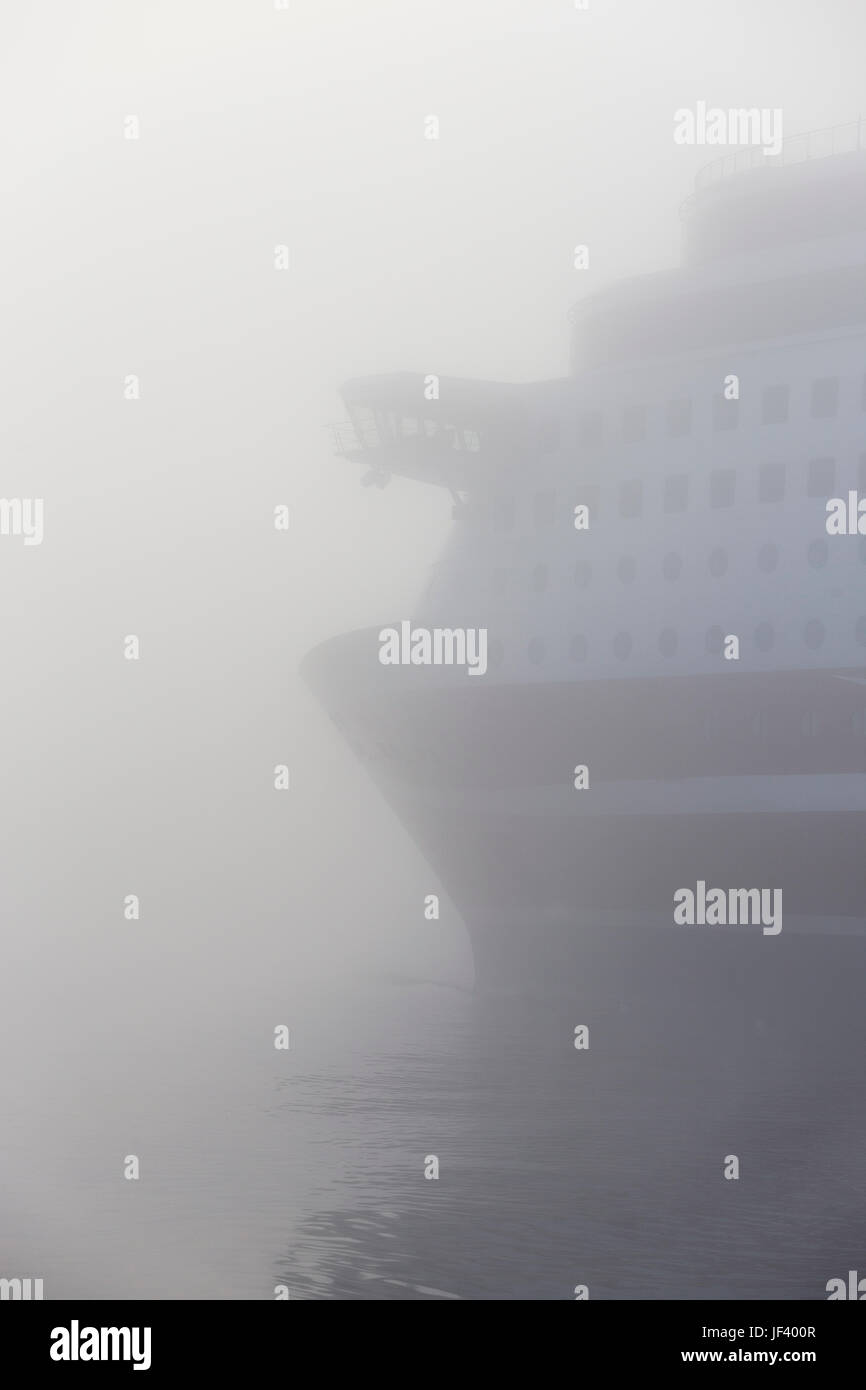 Ferry in fog Stock Photo - Alamy