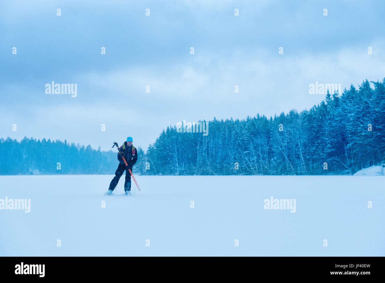Man long-distance skating Stock Photo - Alamy