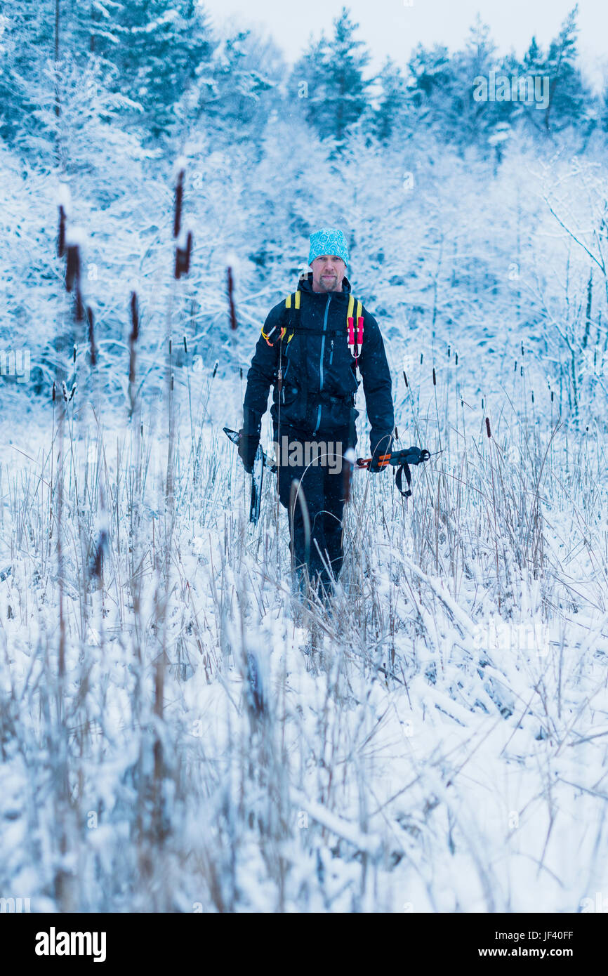 Man walking at winter Stock Photo - Alamy