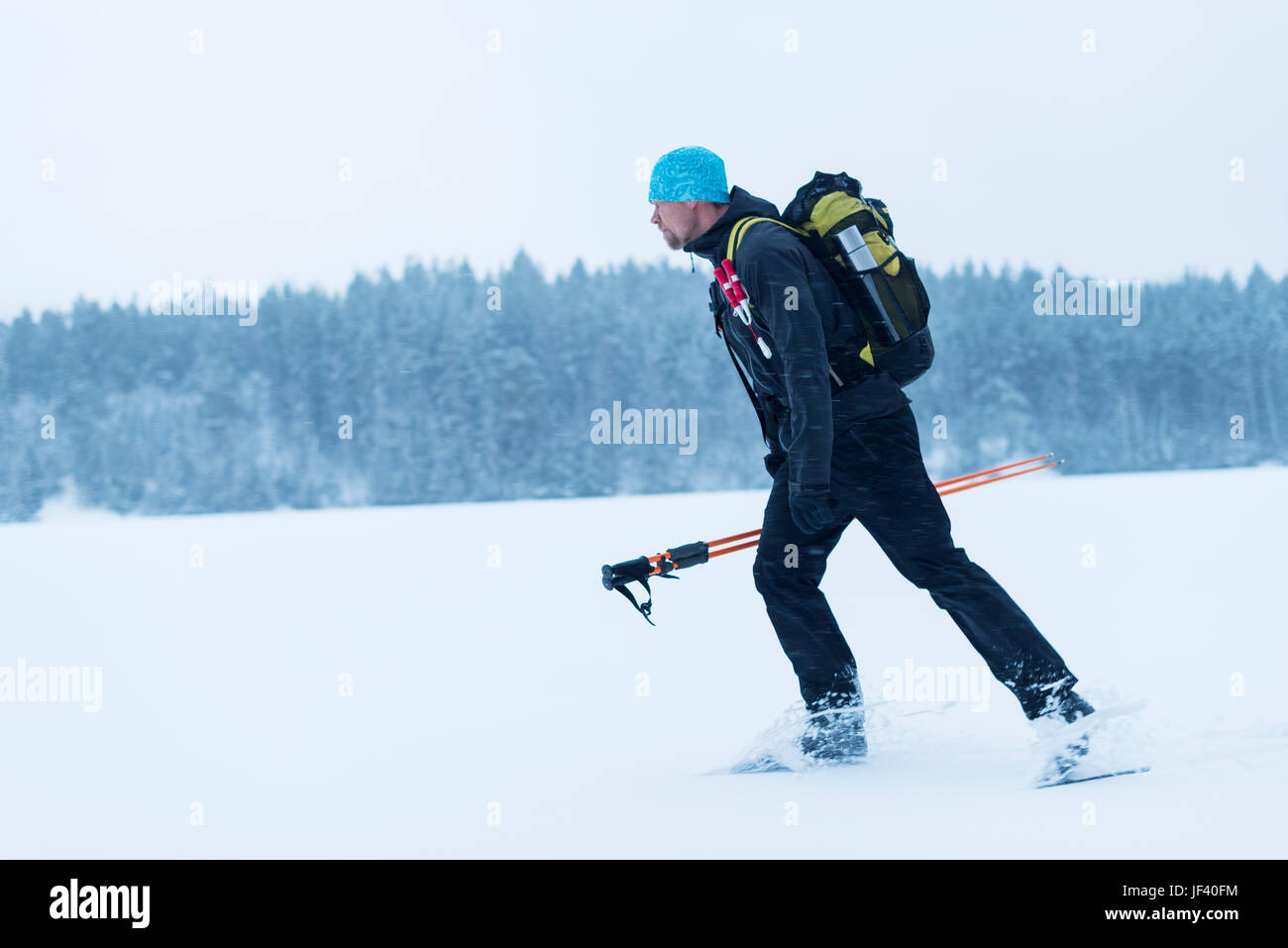 Man long-distance skating Stock Photo - Alamy