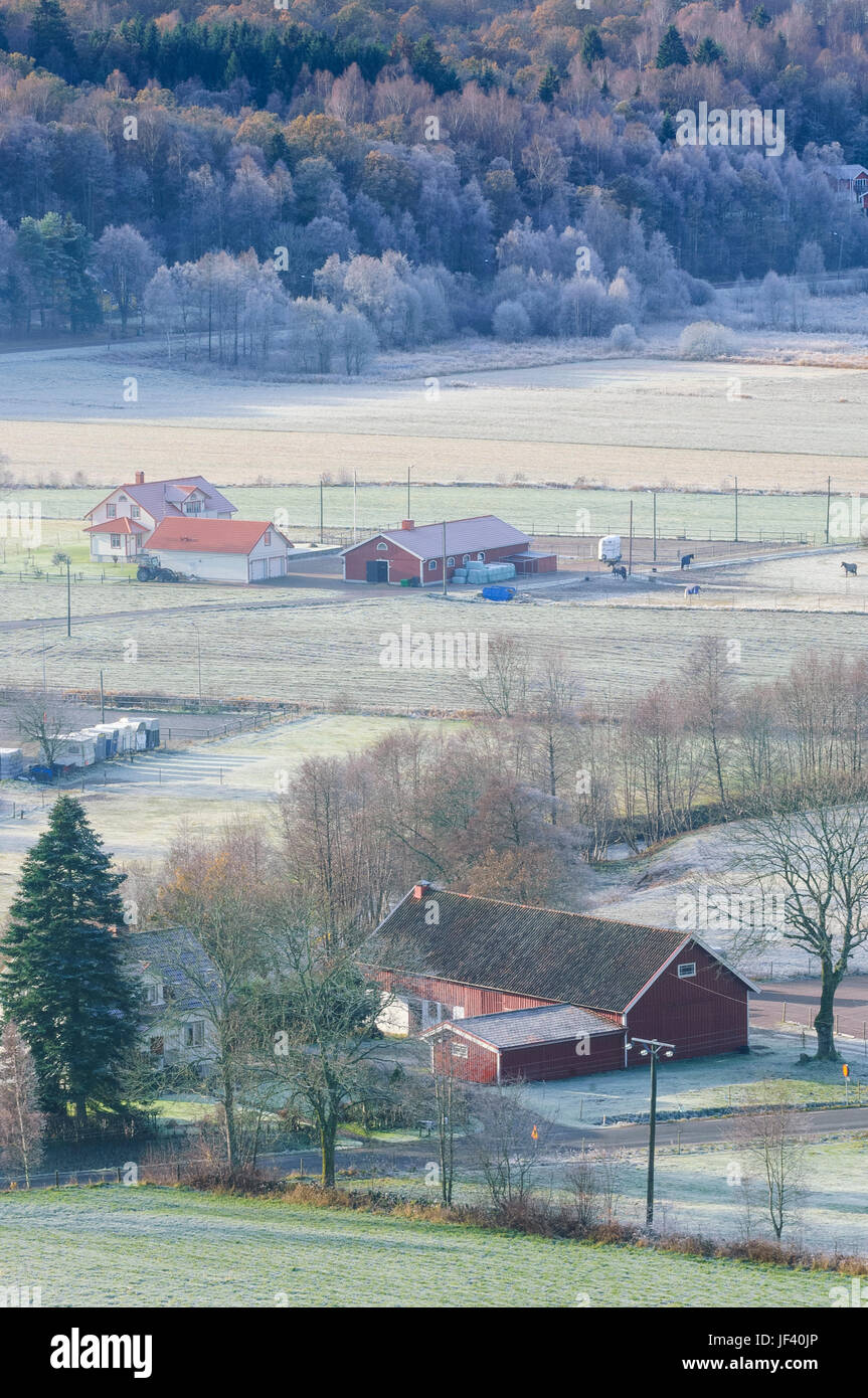 Rural scene with buildings Stock Photo - Alamy