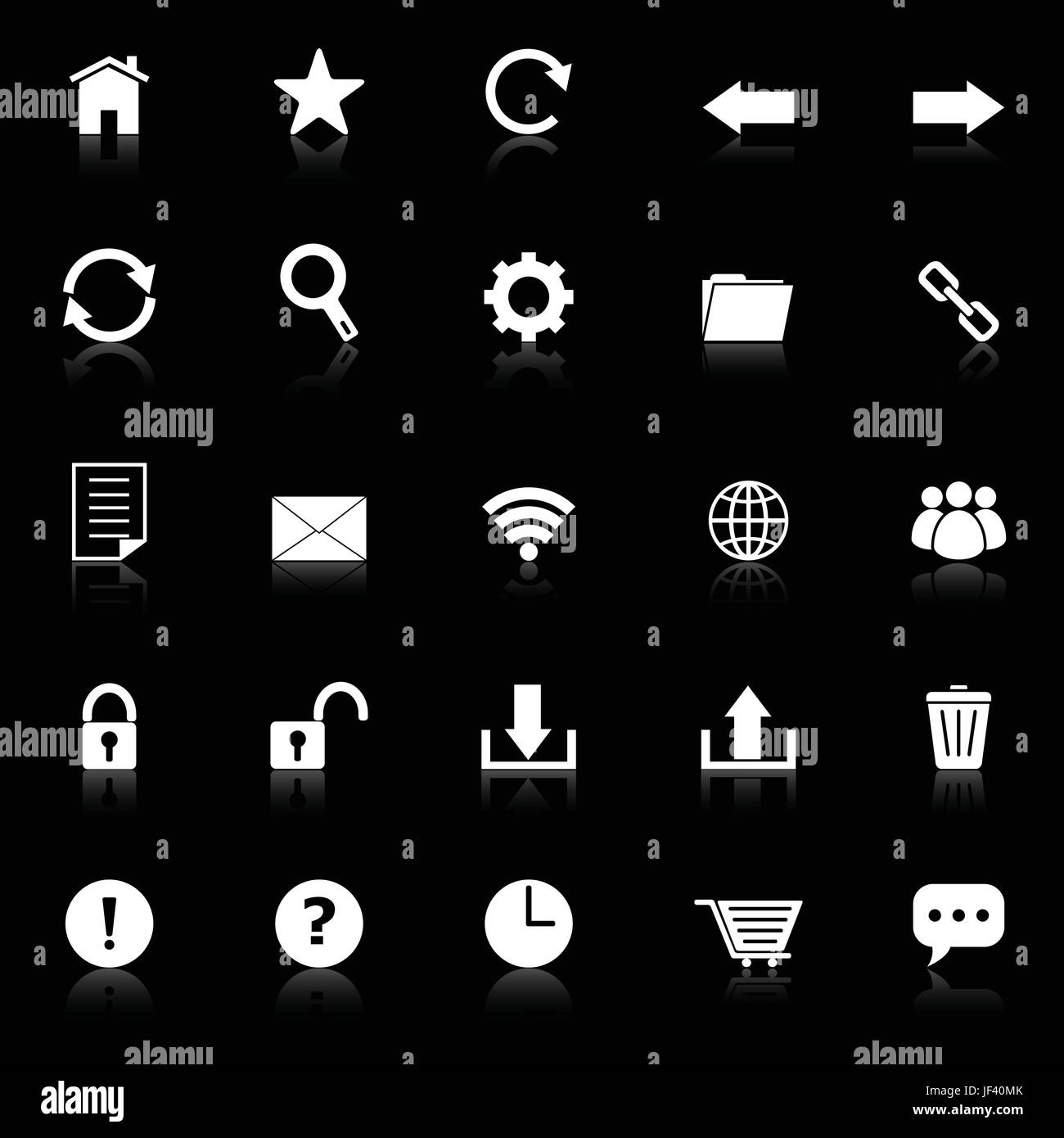 Tool bar icons with reflect on white background hi-res stock ...
