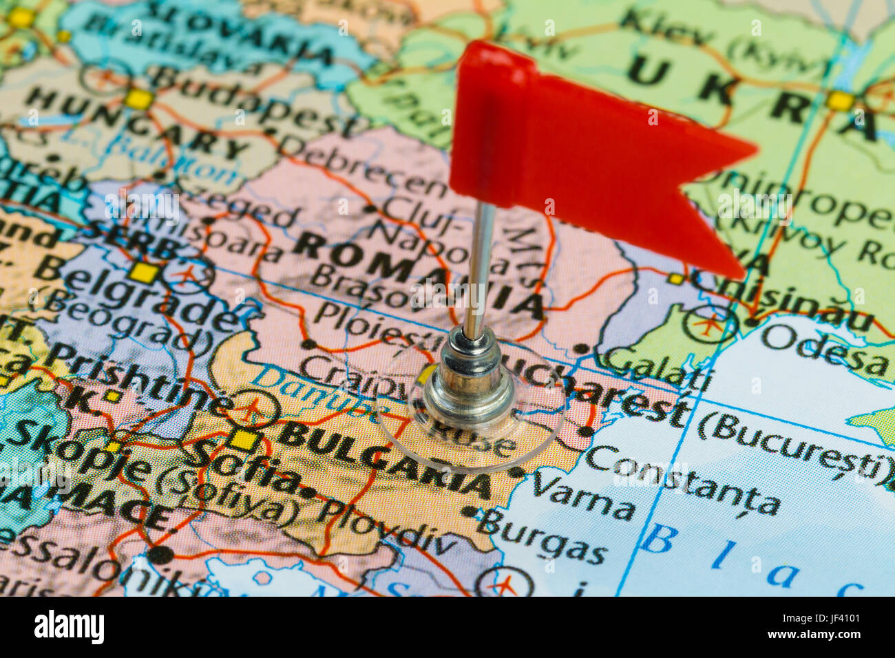 Political map of bulgaria with sofia hi-res stock photography and ...