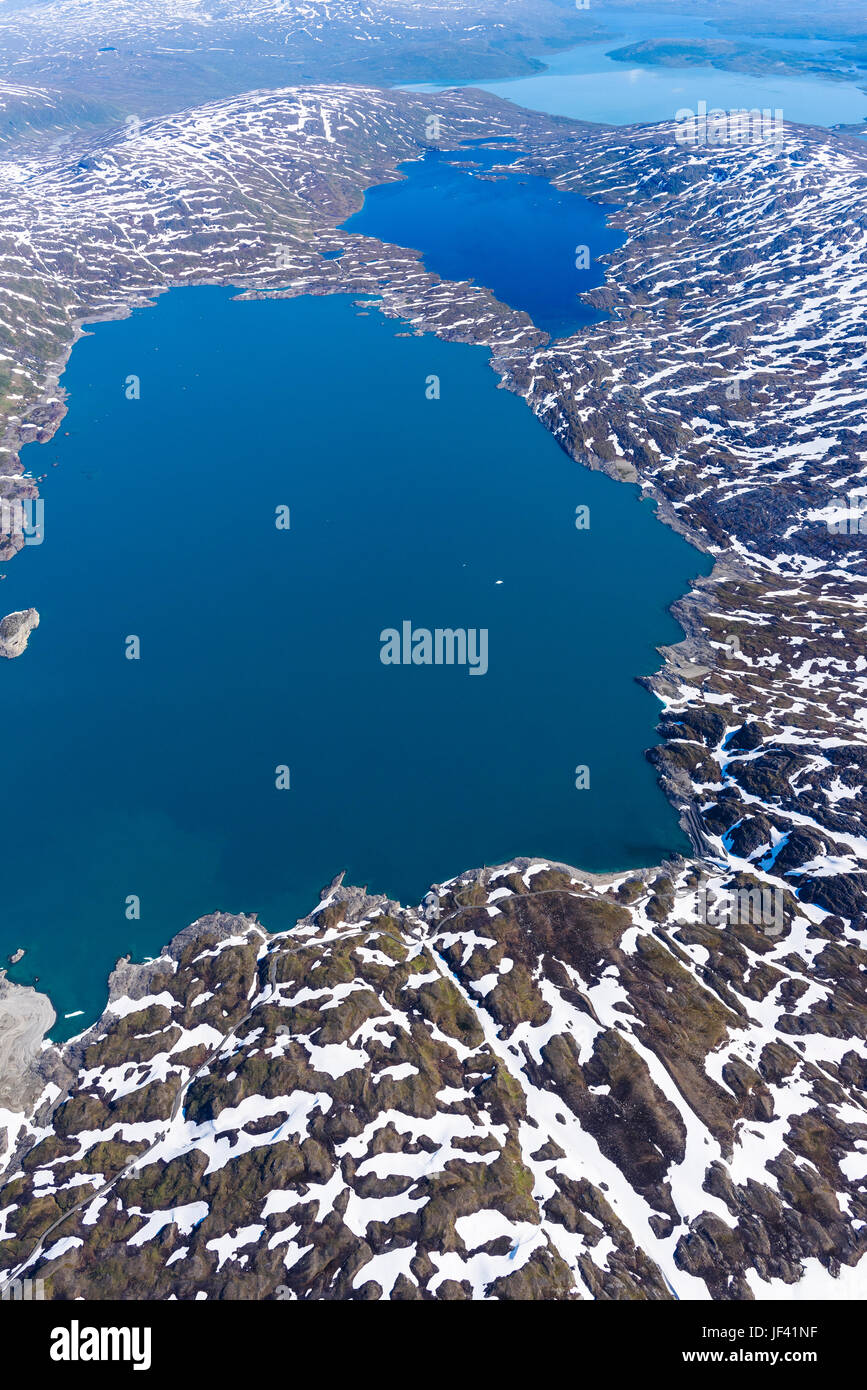 Aerial view of mountain lakes Stock Photo - Alamy