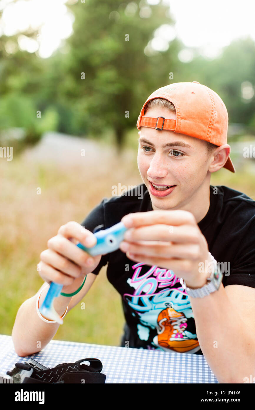 Smiling teenage boy Stock Photo - Alamy Smiling teenage boy Stock Photo - Alamy