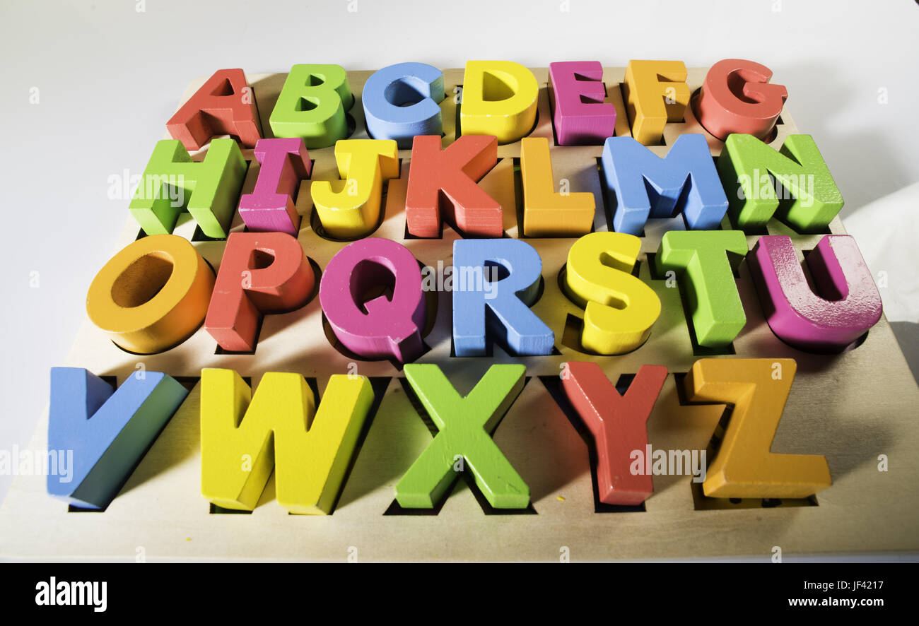 Latin alphabet multicolored letters Stock Photo - Alamy