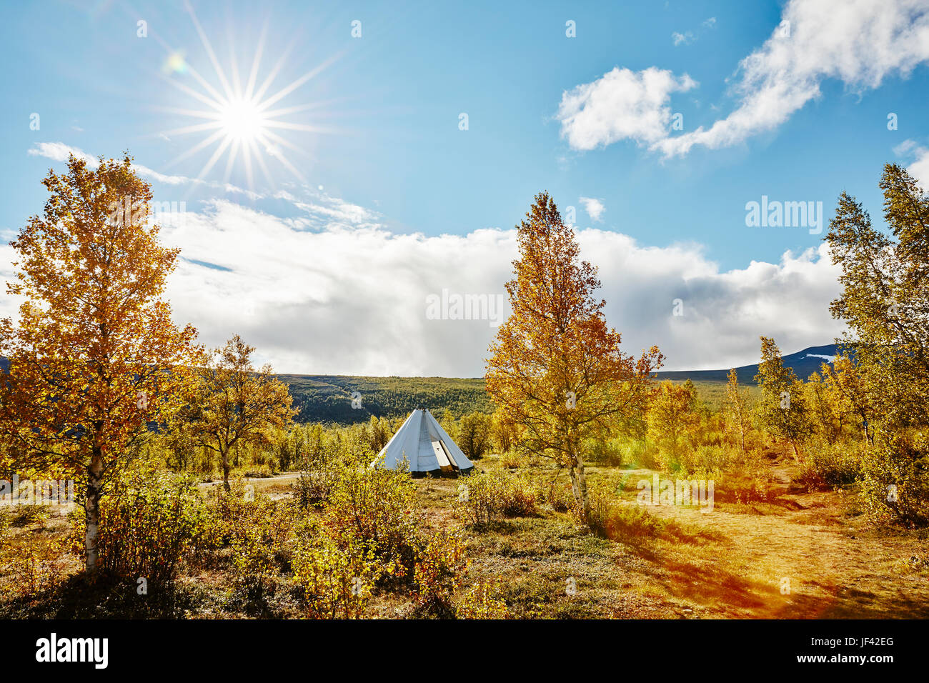 Tent in scenic landscape Stock Photo - Alamy