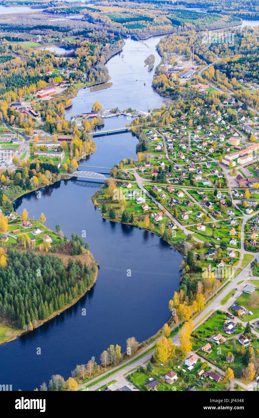 Aerial view of river Stock Photo - Alamy