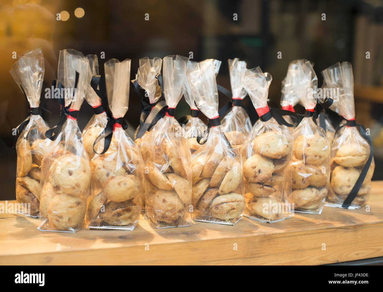 Biscuits in cellophane wrappers Stock Photo - Alamy