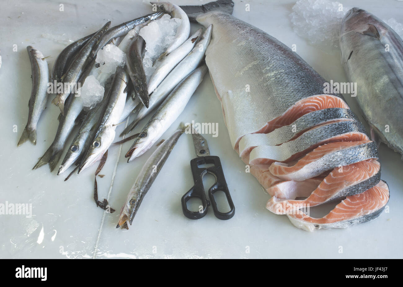 Salmon in store Stock Photo - Alamy