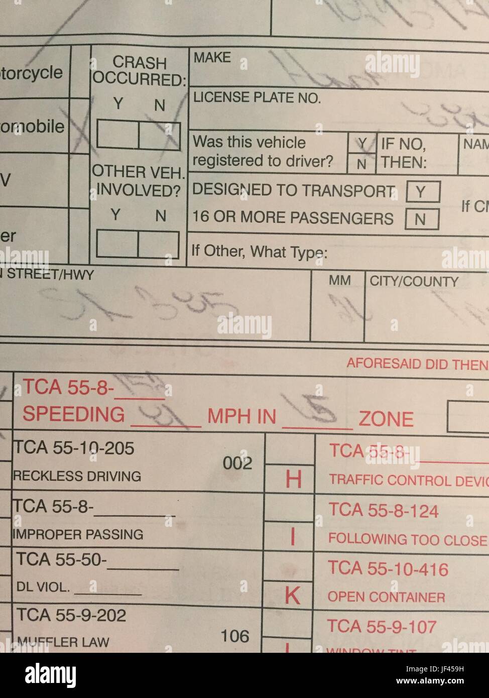 Traffic ticket citation hi-res stock photography and images - Alamy