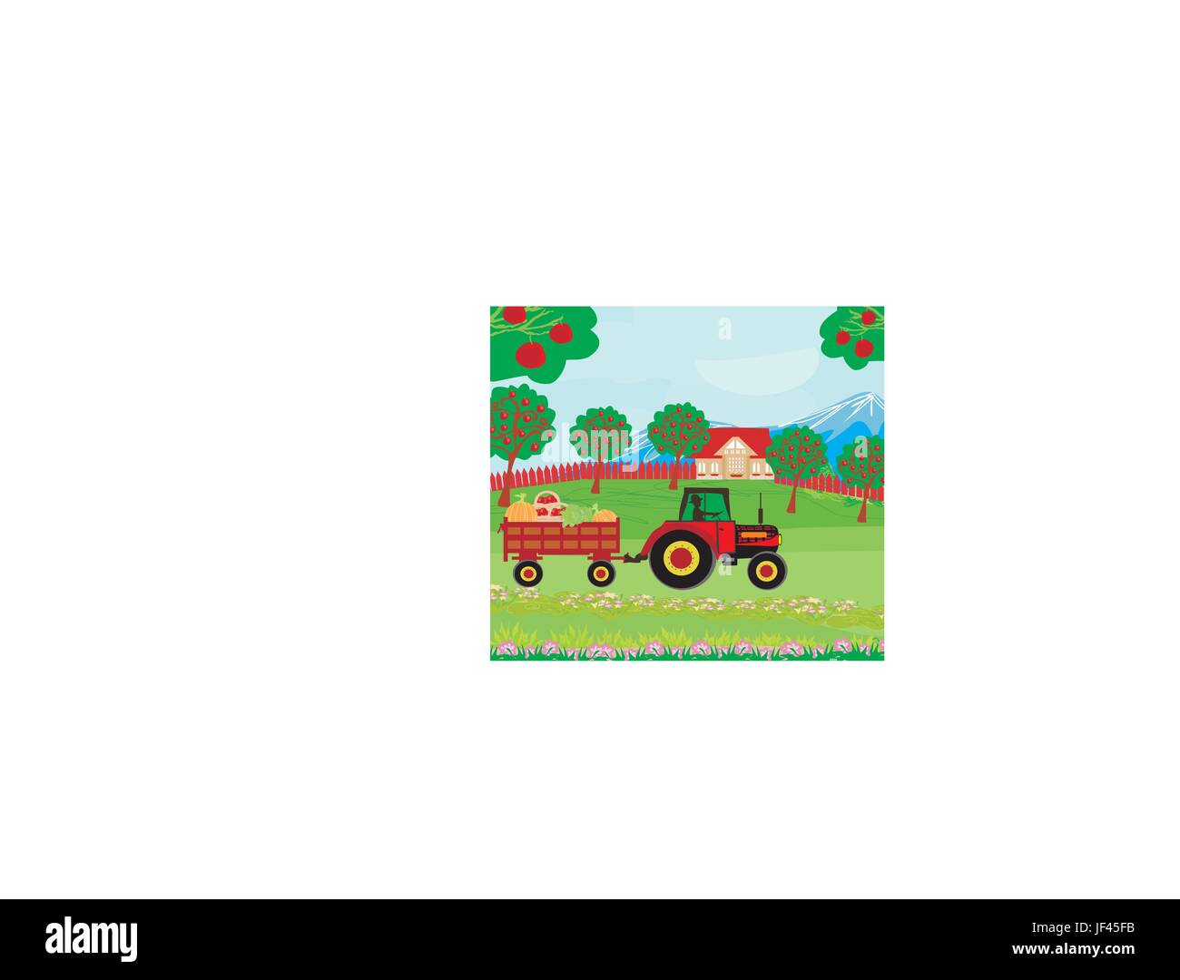 Meadow full of trees Stock Vector Images - Alamy