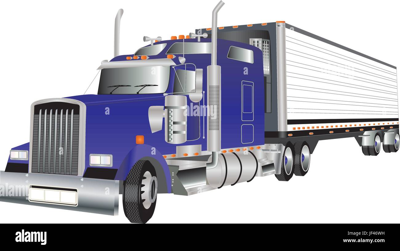 Blue tractor unit Stock Vector Images - Alamy