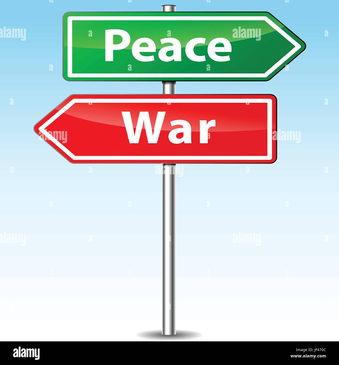 Illustration peace war directional sign hi-res stock photography and ...