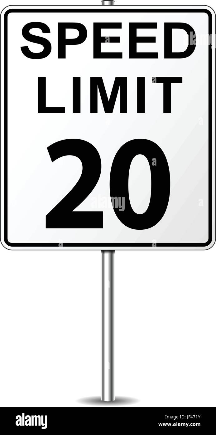 20 mph sign white background Stock Vector Images - Alamy