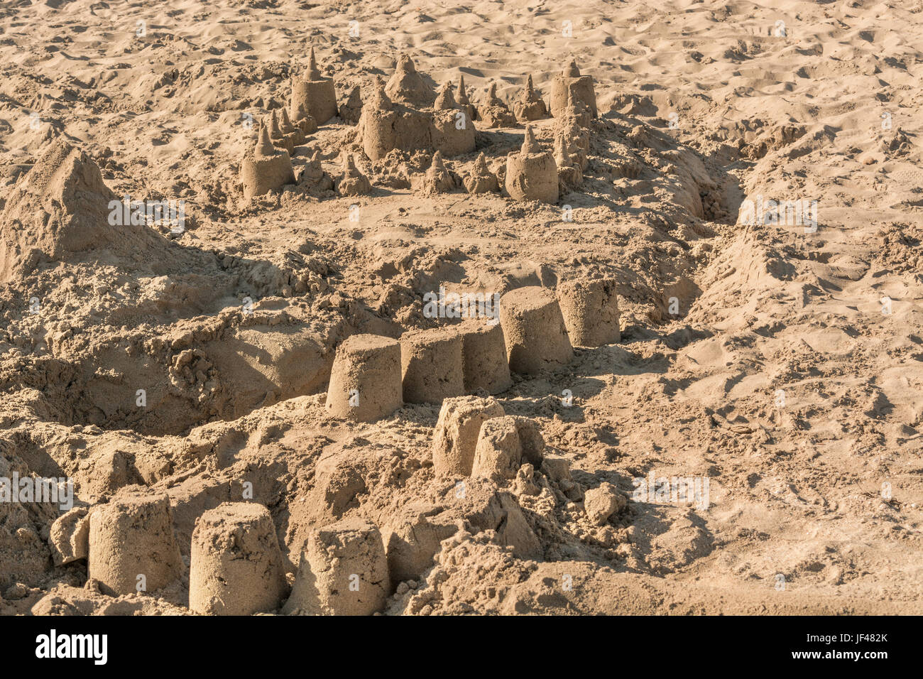 Sand castle on a beach in Spain Stock Photo - Alamy
