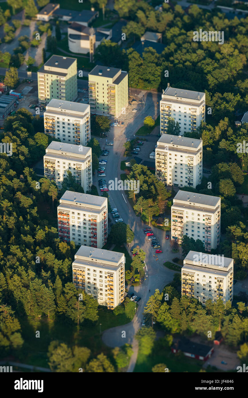 Houses surrounded by trees Stock Photo - Alamy
