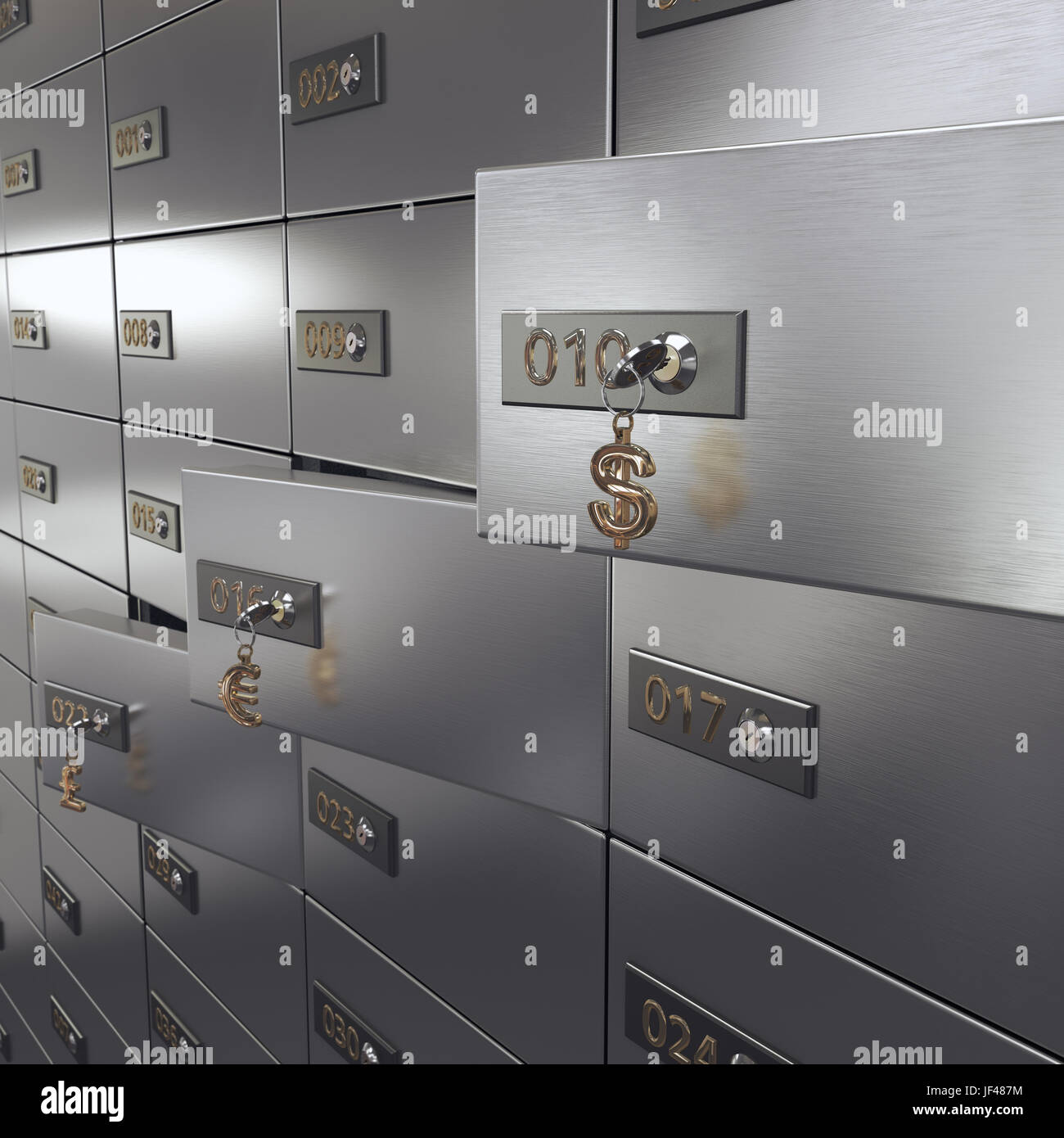3D rendering safe deposit boxes Stock Photo - Alamy