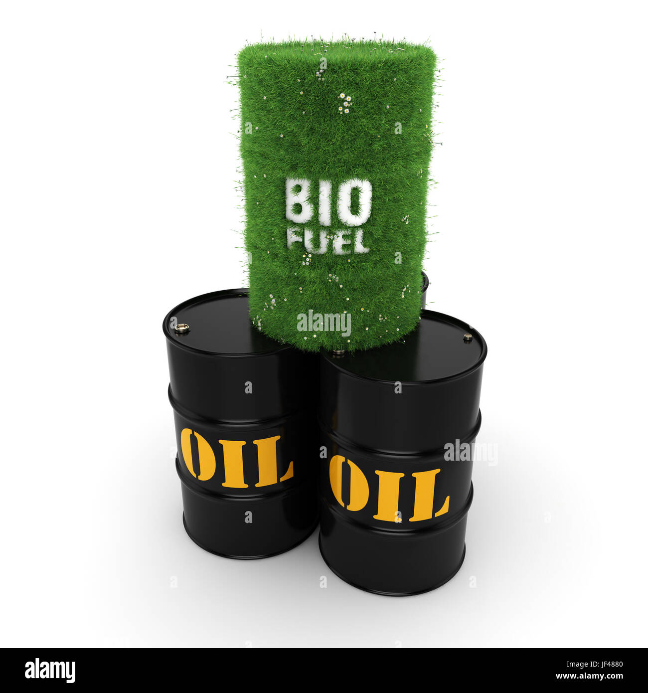 3D rendering barrels of biofuels Stock Photo - Alamy