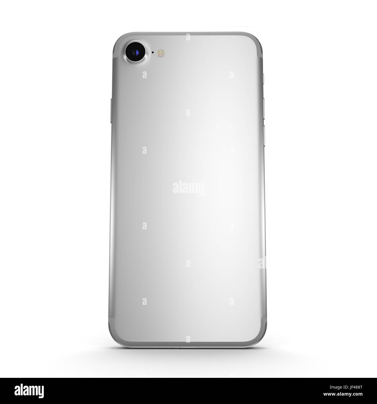 3D rendering silver smartphone in iPhone stule with black screen Stock ...
