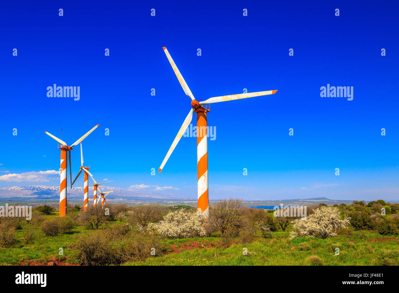 The modern windmills Stock Photo - Alamy