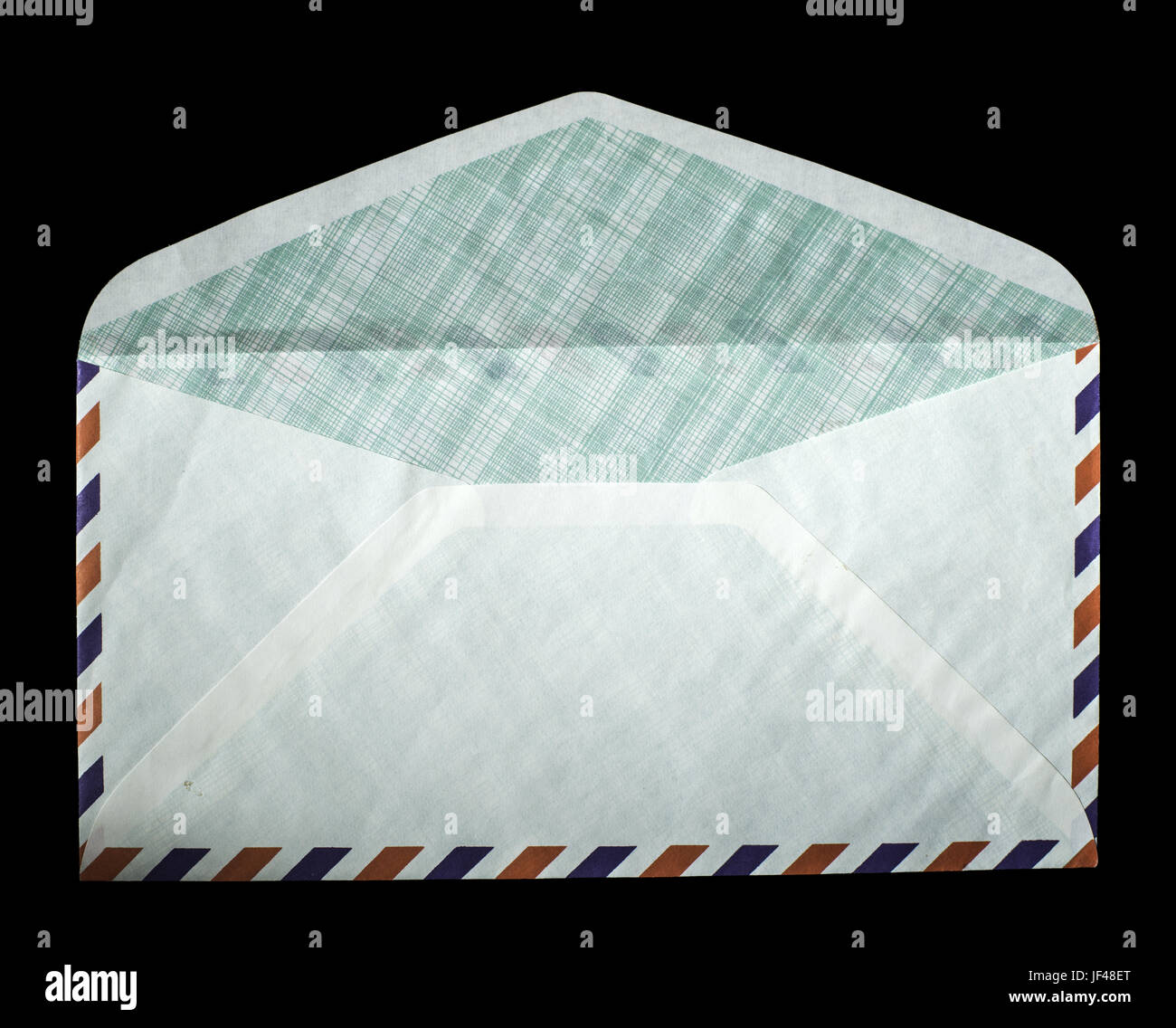 Open envelope on black background Stock Photo - Alamy