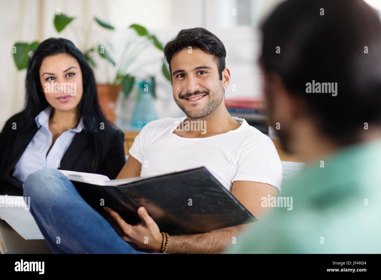 Young people studying together Stock Photo - Alamy