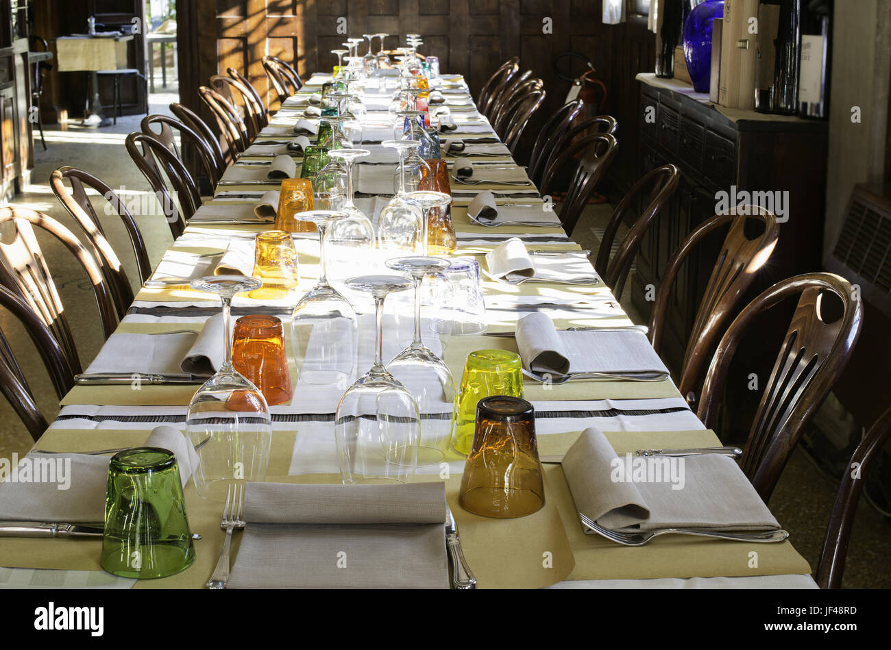 Table in an Italian restaurant Stock Photo - Alamy