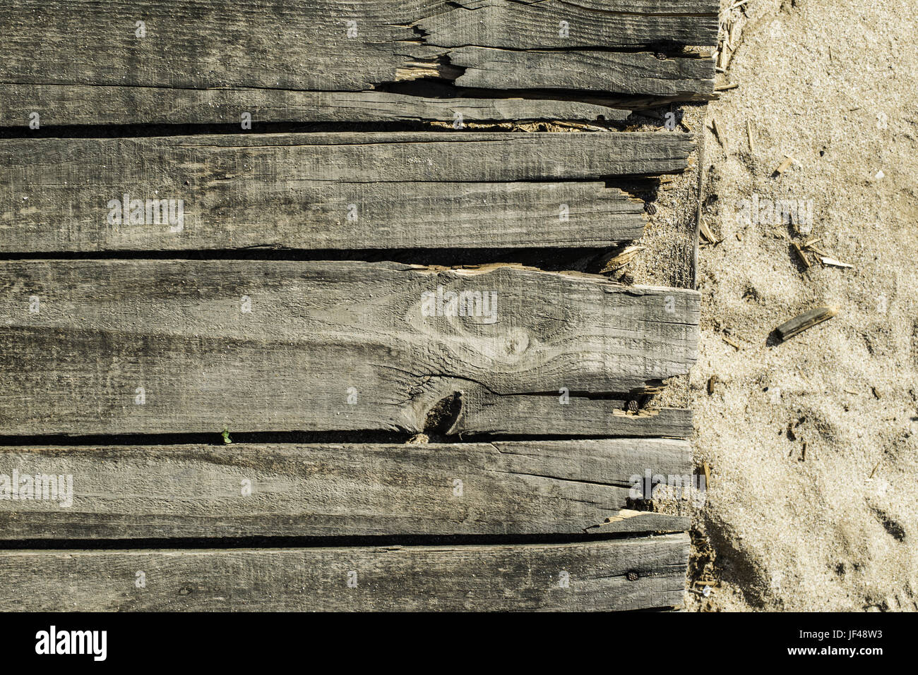 Wood boards on the beach Stock Photo - Alamy