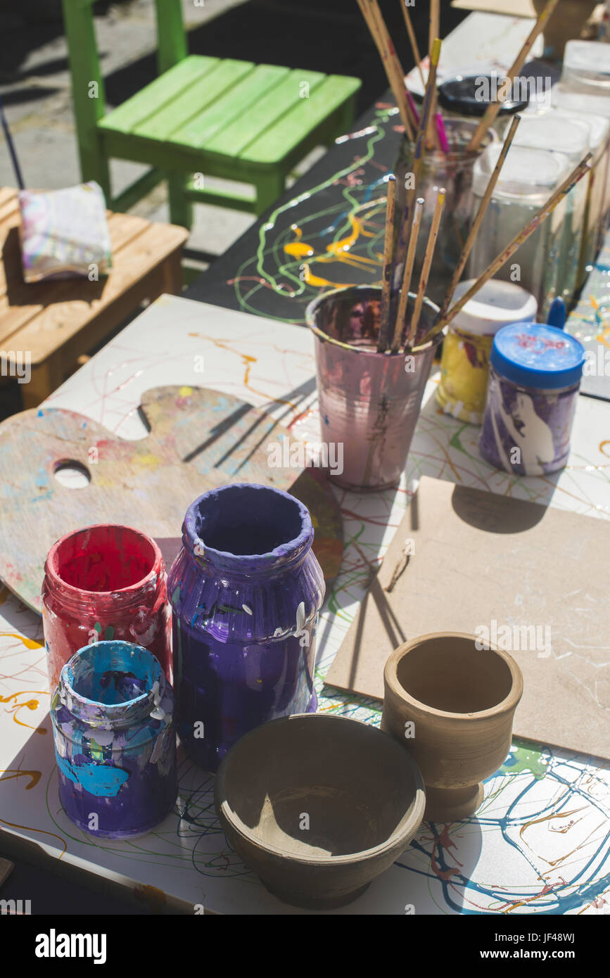 Paints and painting equipment Stock Photo - Alamy